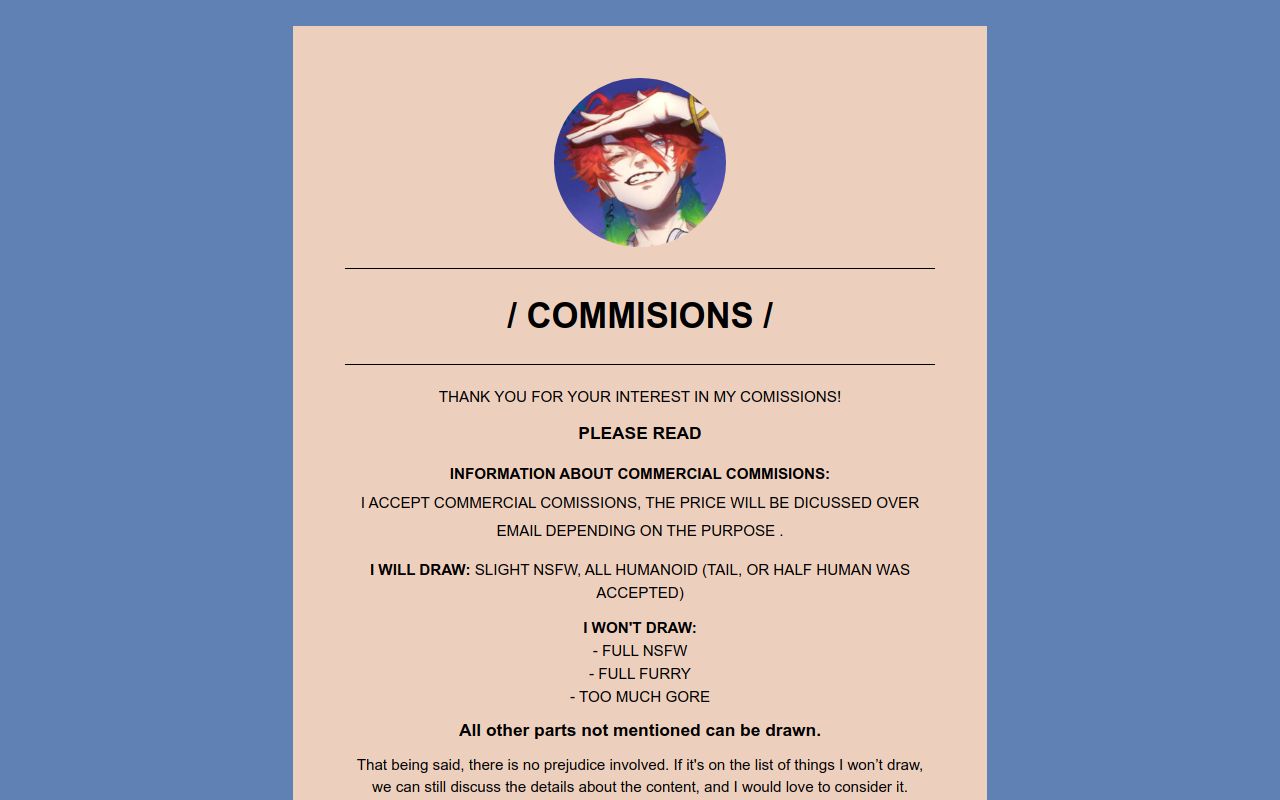 Parrott's Comission Information